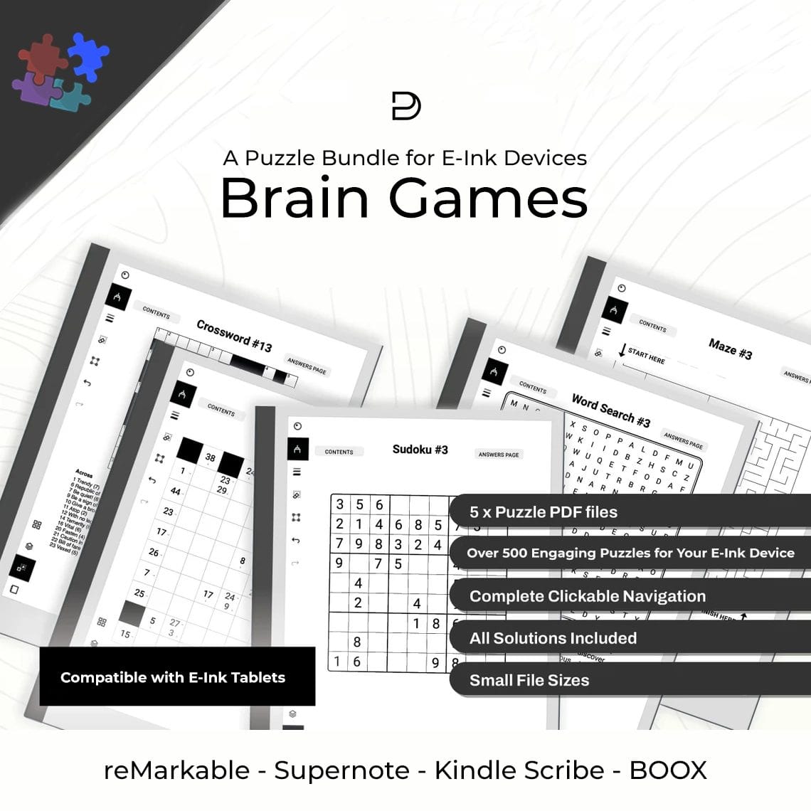 Brain Games - A Puzzle Bundle - Digital Planner Boutique
