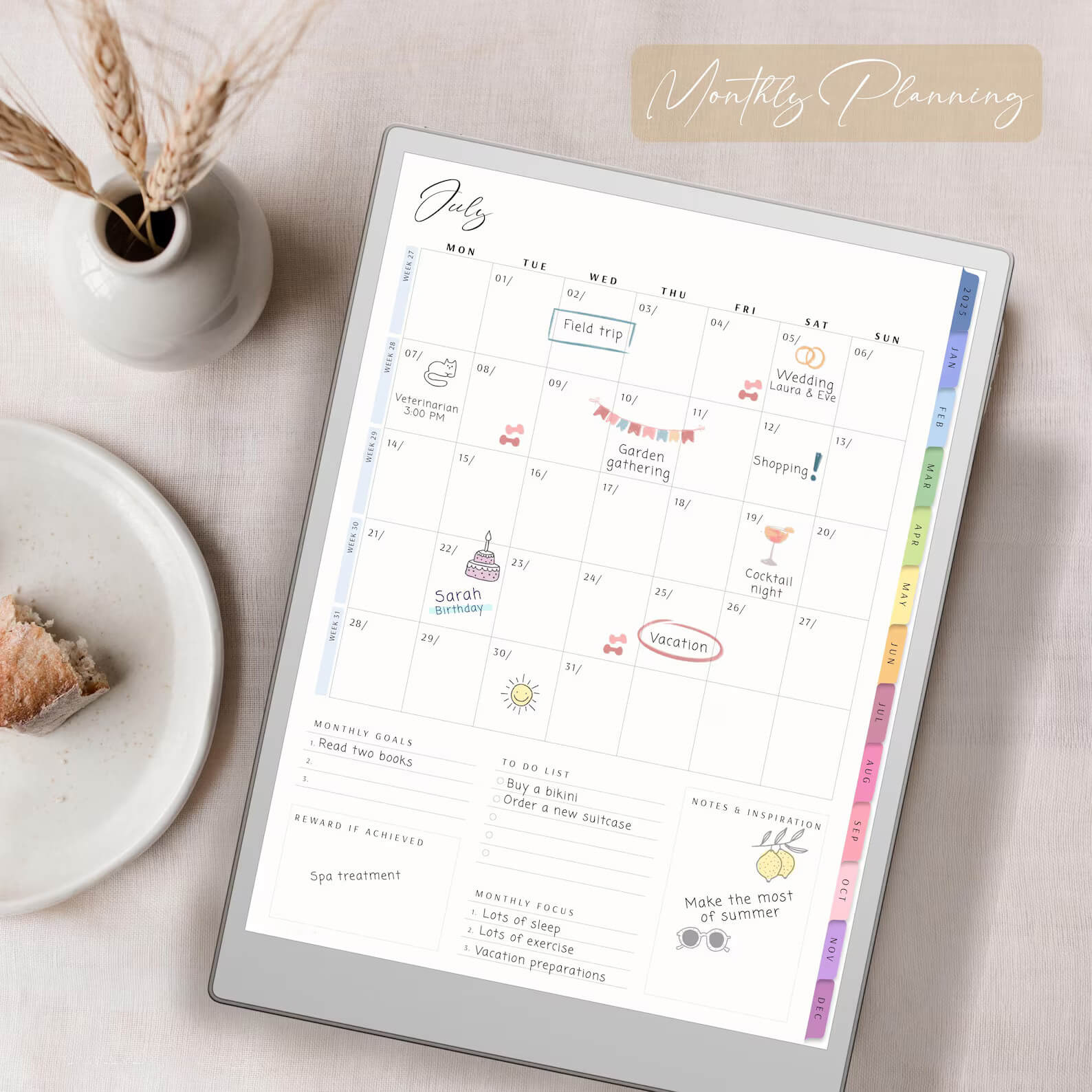 reMarkable Color Planner 2025 & 2026 - Digital Planner Boutique